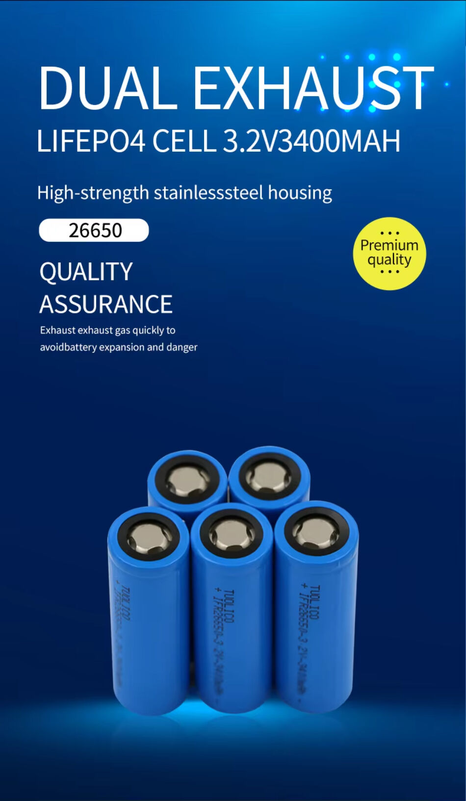 Rechargeable Lifepo4 Battery 3.2v3400amh 5000mah 26650 Battery Cell ...