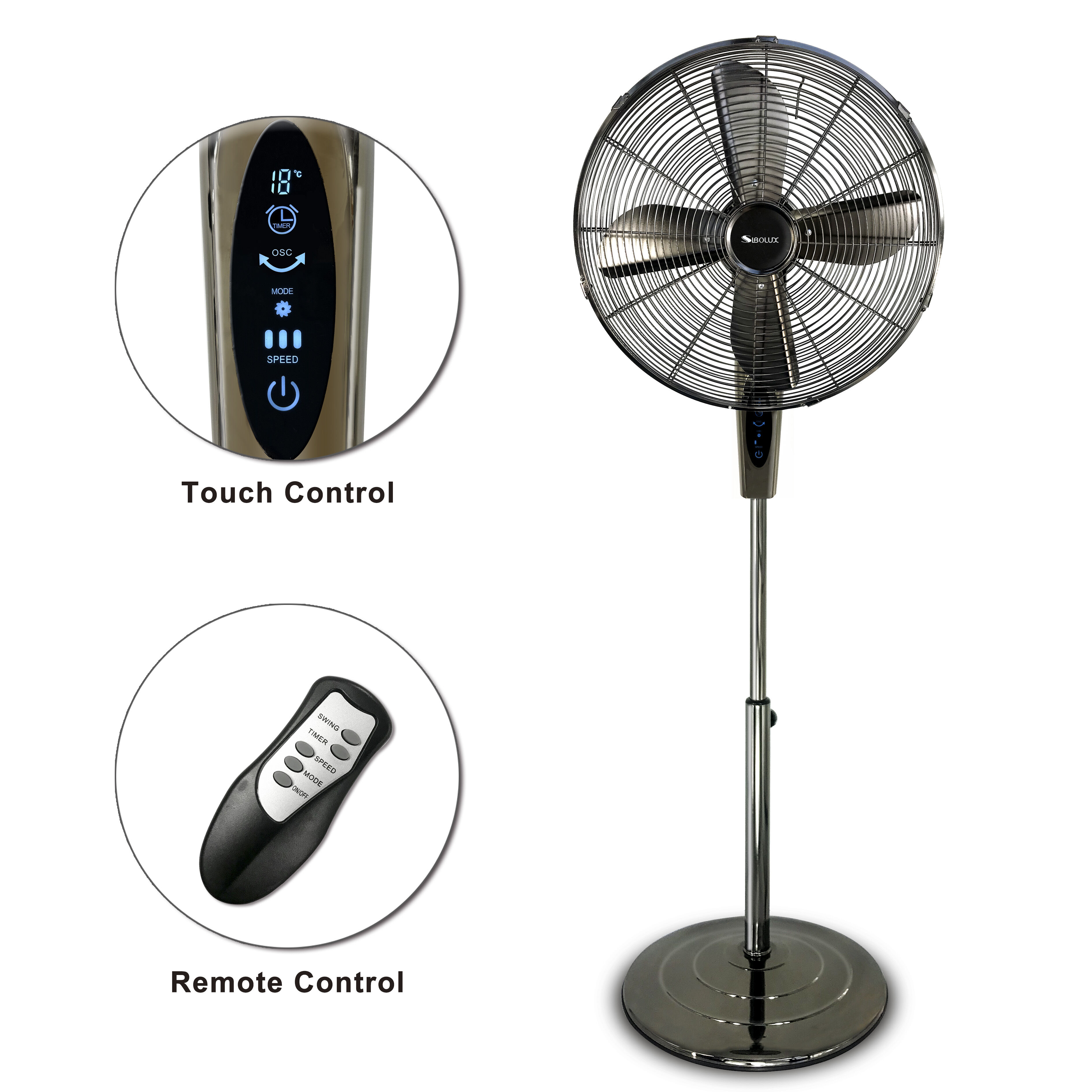 Powerful Metal Floor Fan 16inch Home Industrial Wide Oscillation Angle ...