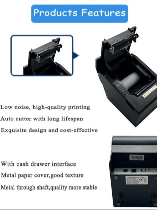 80mm Thermal Receipt Printer 3 Inch Direct Thermal Printer With Usb Lan ...