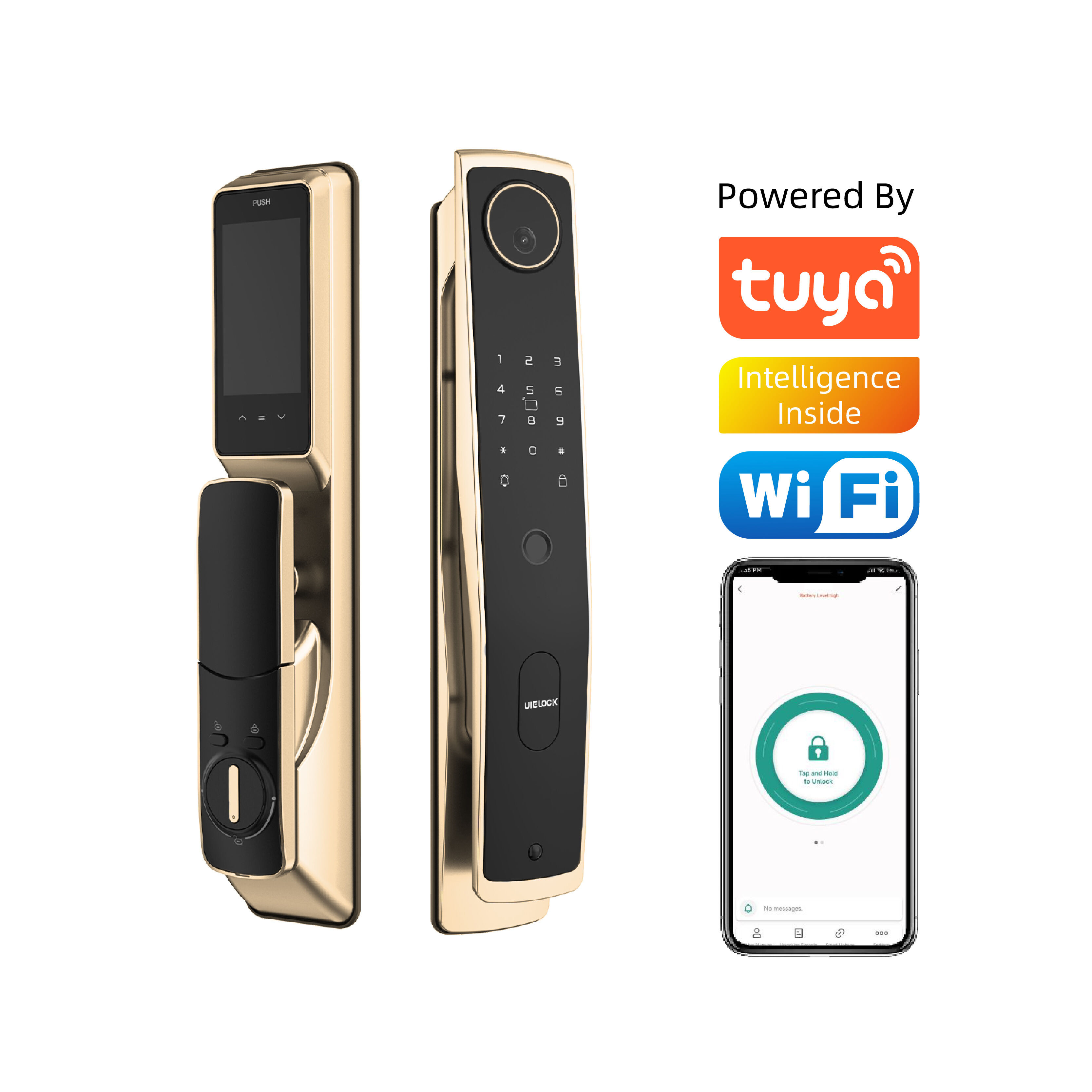 Uielock Qb50 Tuya Smart Wifi Automatic 3d Face Recognition Fingerprint ...