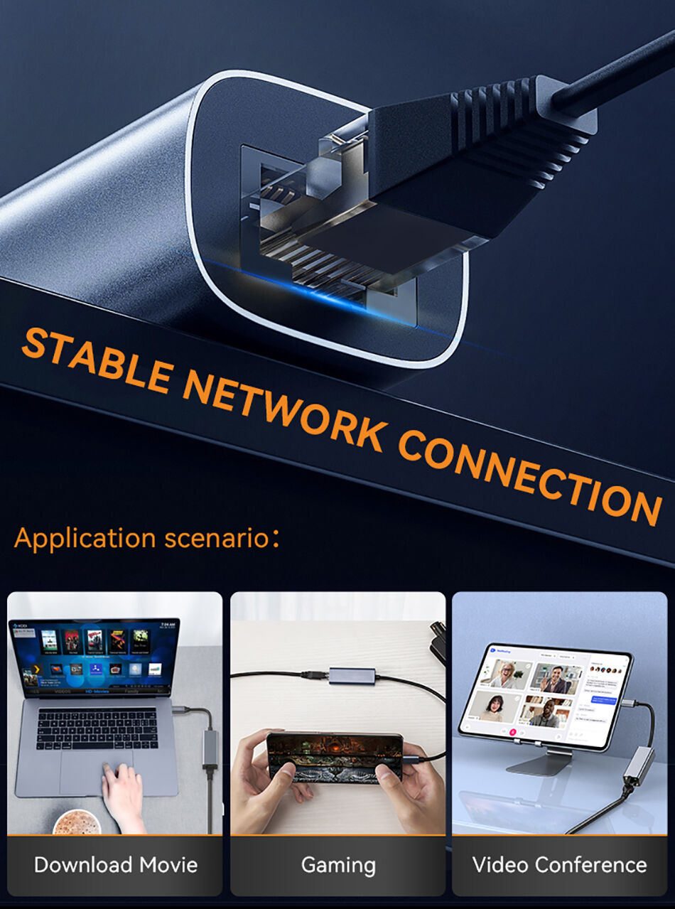 Good Quality Type-c To 10/100/1000mbps Lan Convertor Usb C Gigabit ...