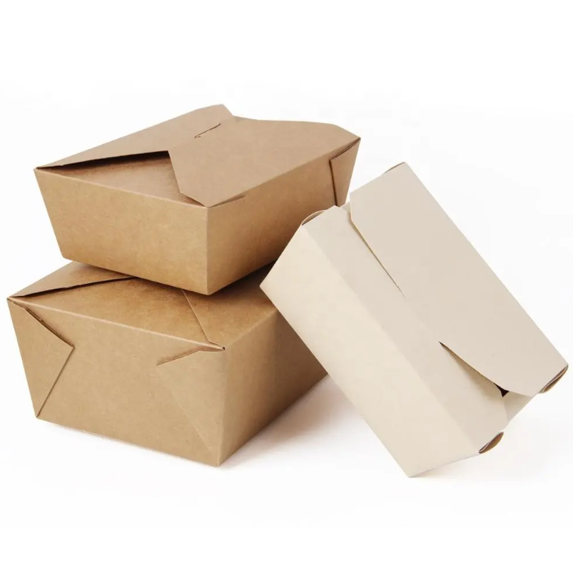 Wholesale Kraft Paper Food Box Salad Fruit Takeaway Box Lunch Packaging ...