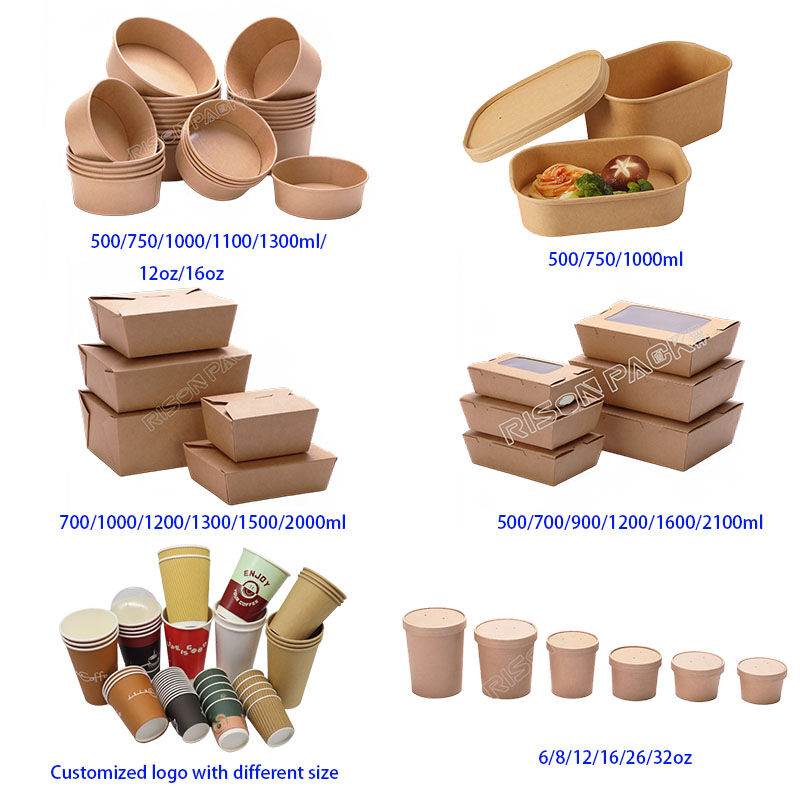 Wholesale Kraft Paper Food Box Salad Fruit Takeaway Box Lunch Packaging ...