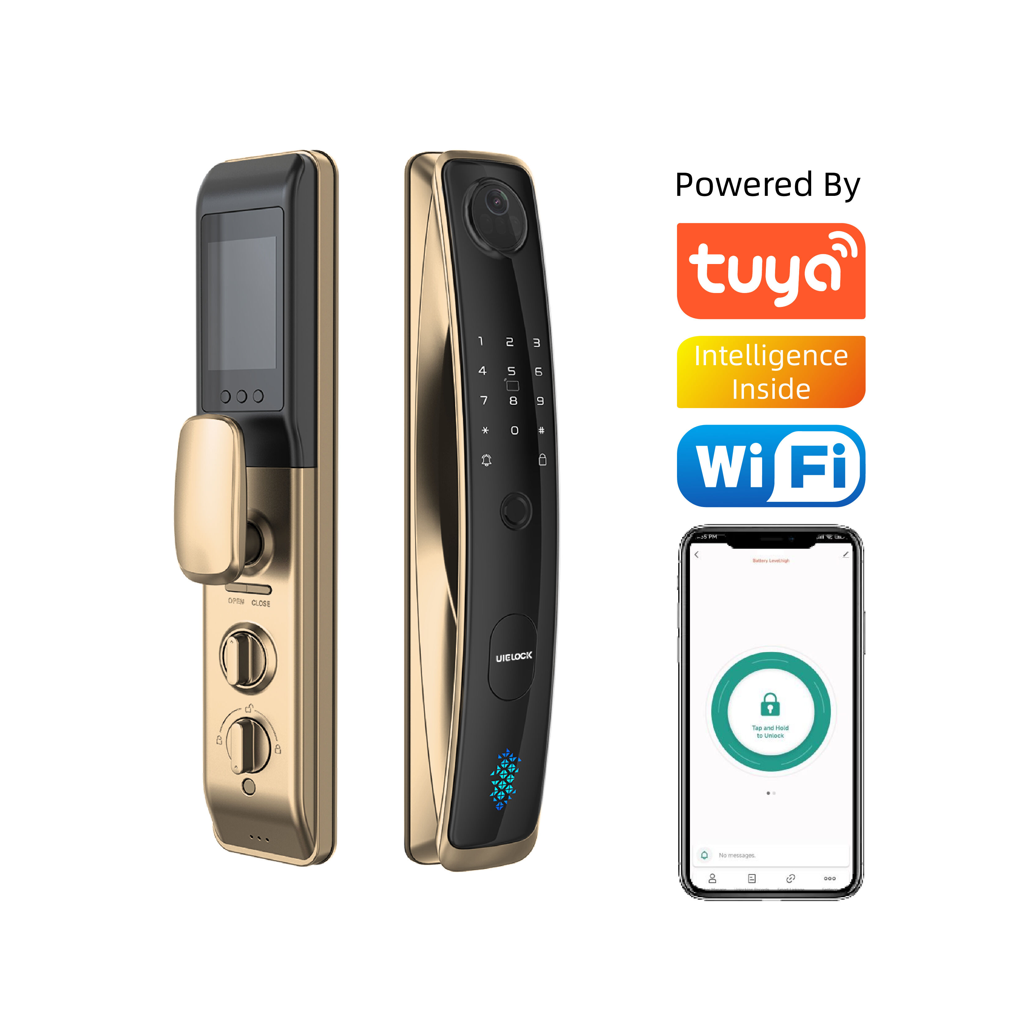 Uielock Qa60 Smart Door Lock Electronic Fingerprint Digital Door Lock ...
