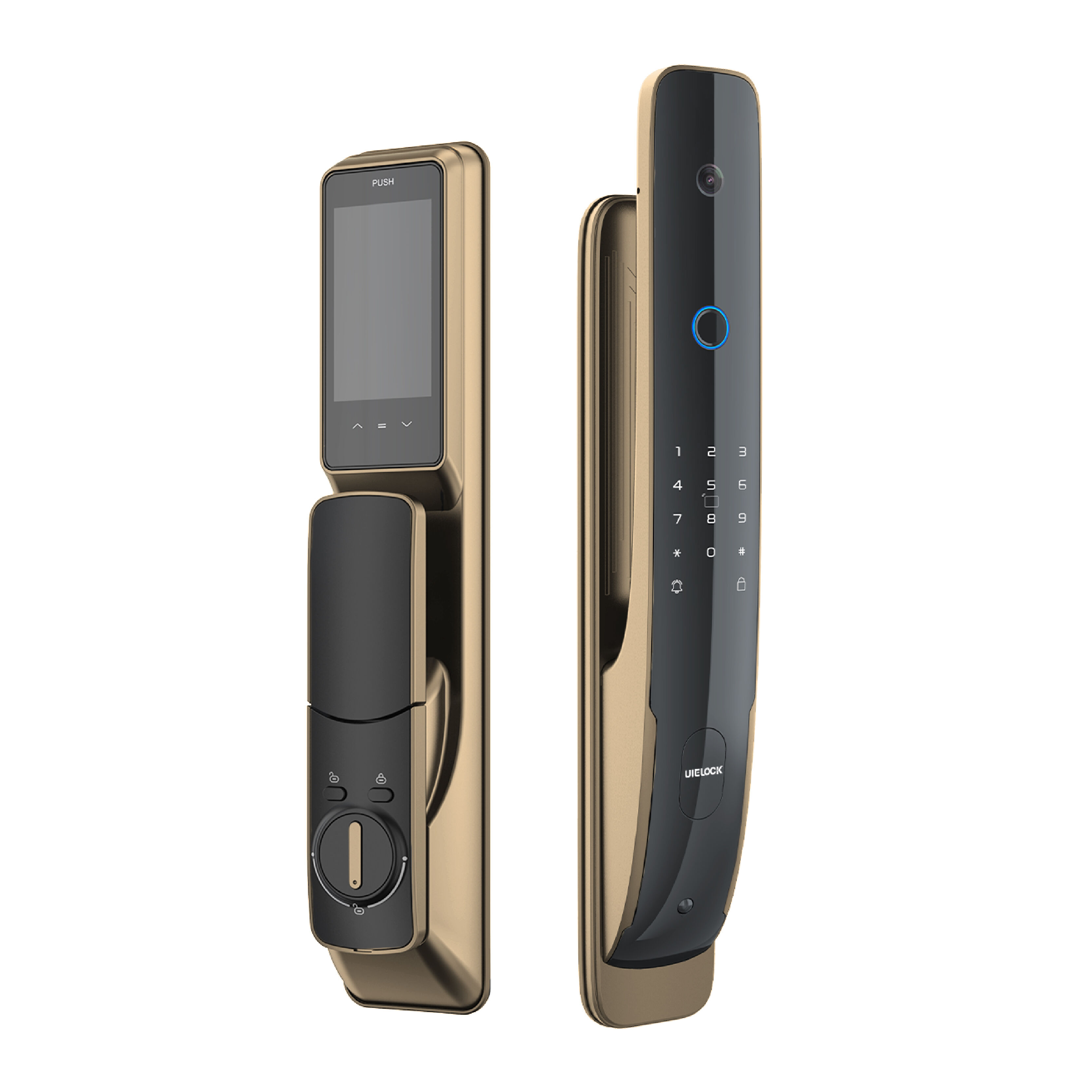 Uielock Qa70 Electronic Password Fingerprint Big Handle Door Lock Wifi ...
