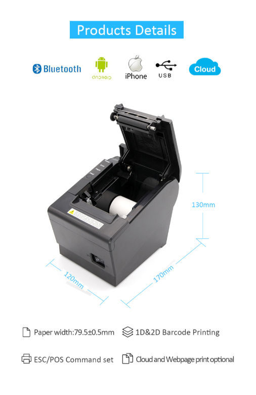 58mm High Speed Thermal Receipt Ticket Printer For Pos System With Usb ...