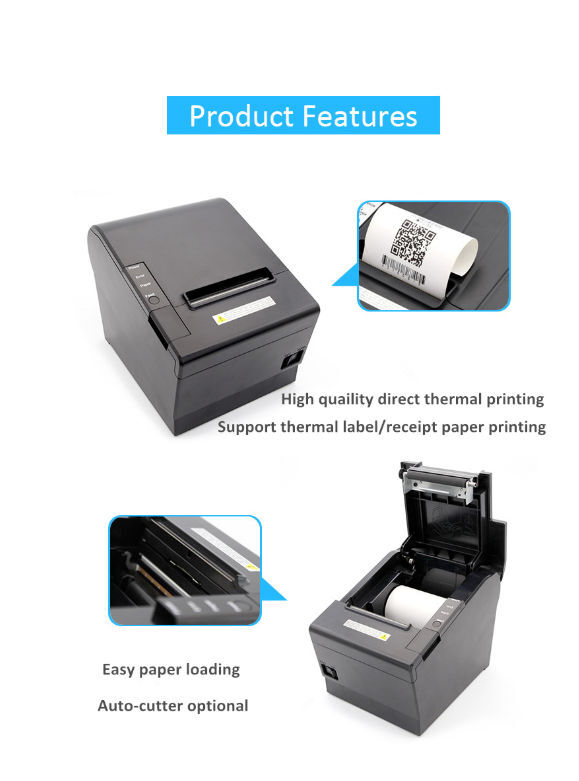 58mm High Speed Thermal Receipt Ticket Printer For Pos System With Usb ...