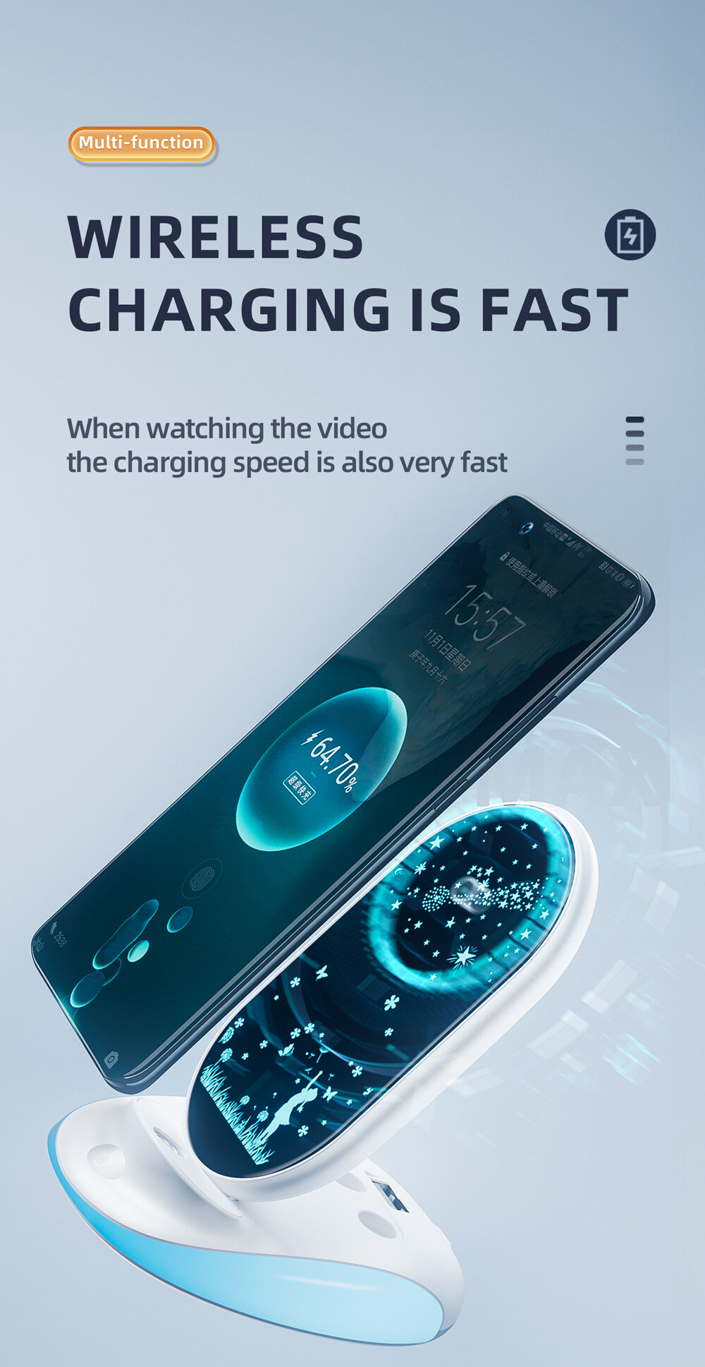 Four Colors 1000w Charging Speed New Charging Head Led Luminous Logo ...