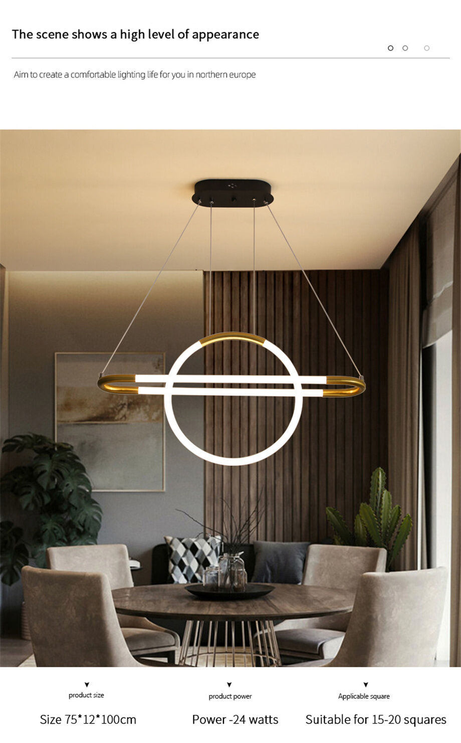 Modern Creative Home Ring Circle Kitchen Dining Led Pendant Lighting ...