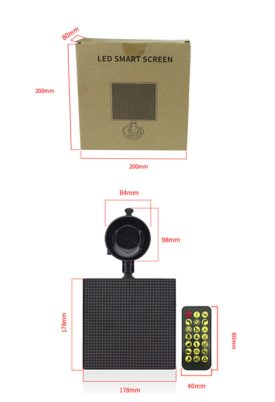 High Resolution 64x64 Pixel Led Smart Screen Car Rear Window Display ...