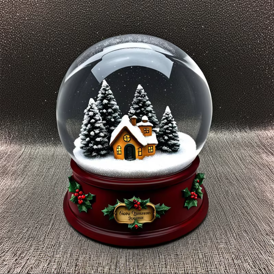 Wholesale Resin Christmas Tree Miniature Village Glass Snow Ball Home ...