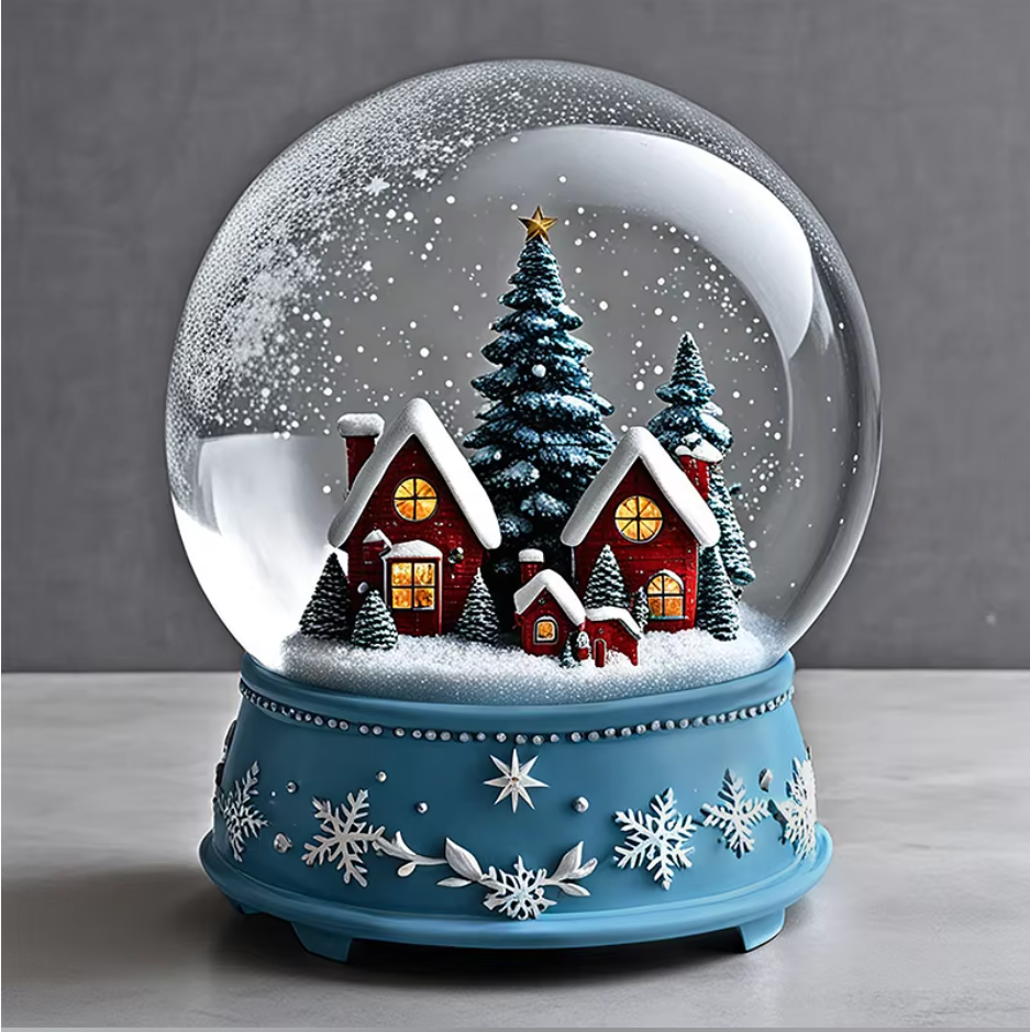 Wholesale Resin Christmas Tree Miniature Village Glass Snow Ball Home ...