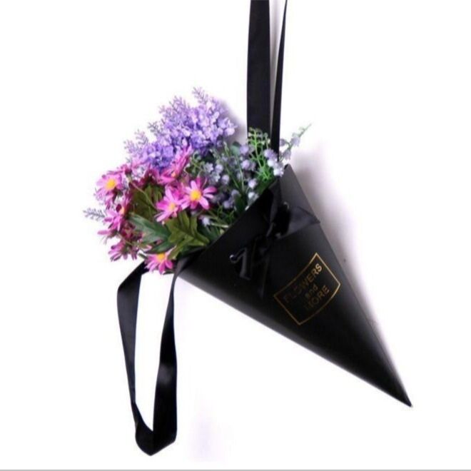 Valentine’s Flower Packing Box Hote Stamp Cone Shape Flower Bouquet ...