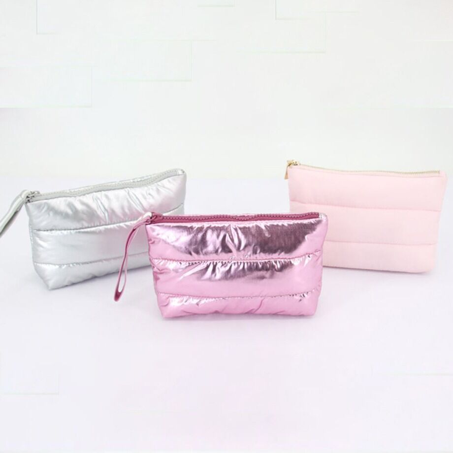 Custom Puffer Makeup Bag Down Cotton-filled Cosmetic Bag Large Soft ...