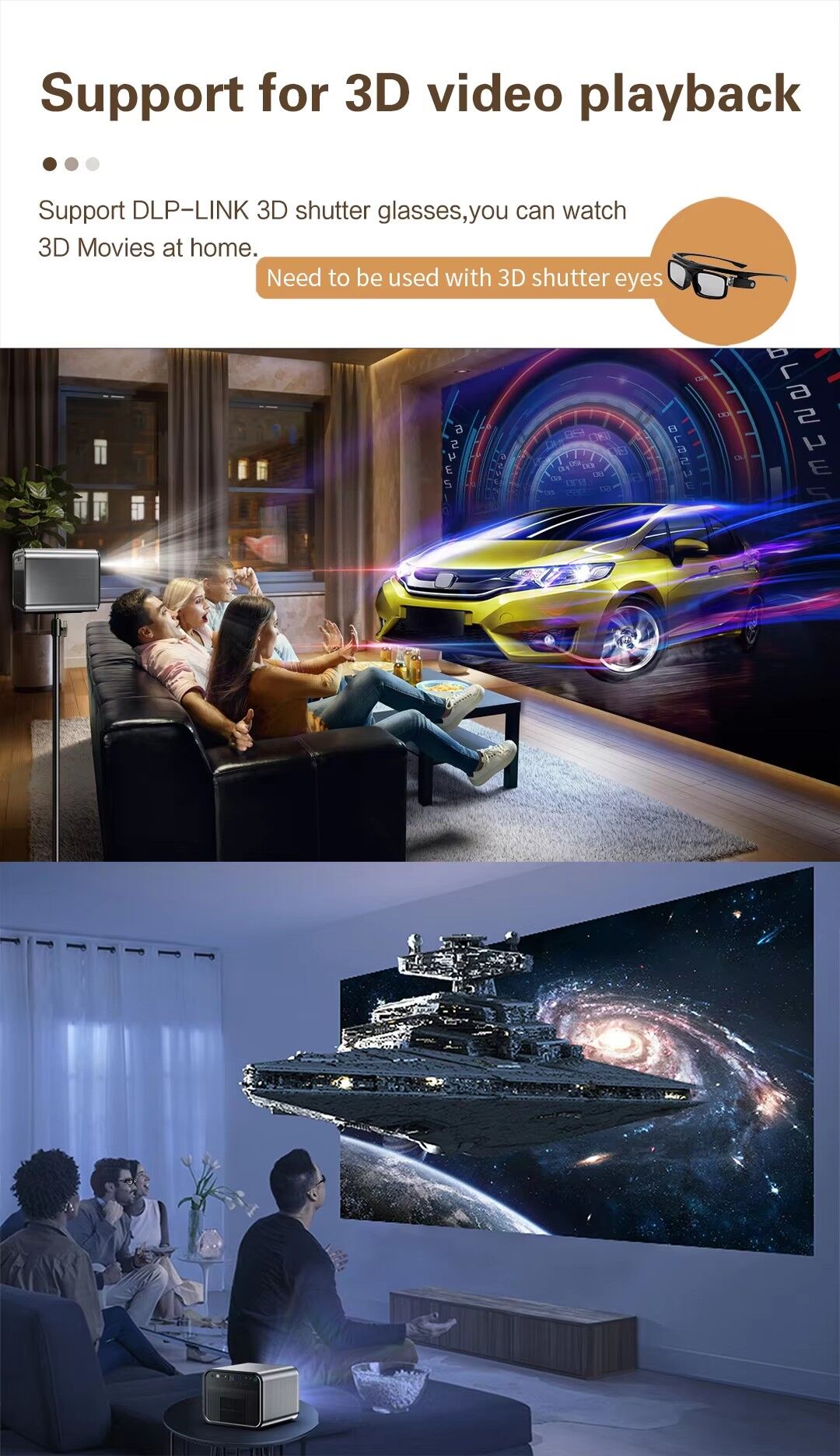 Buy China Wholesale 2200 Ansi Lumens High Brightness Dlp 3d Home Movie ...