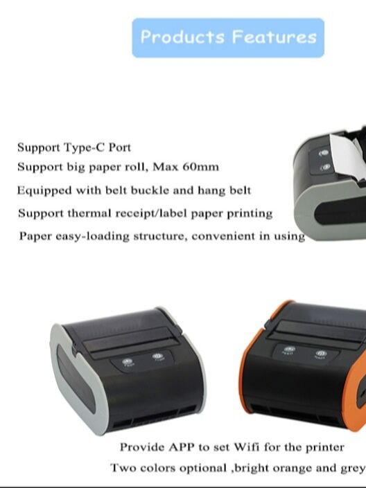 80mm Portable Printer 3inch Mini Label Printing Machine Fast Charging ...