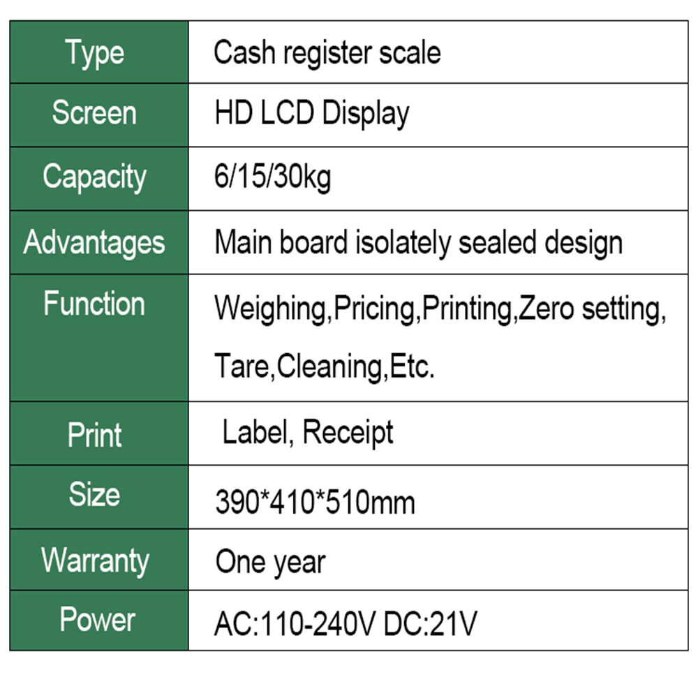 High Accuracy 30kg Supermarket Weighing Scale 15kg Double Screen Label ...