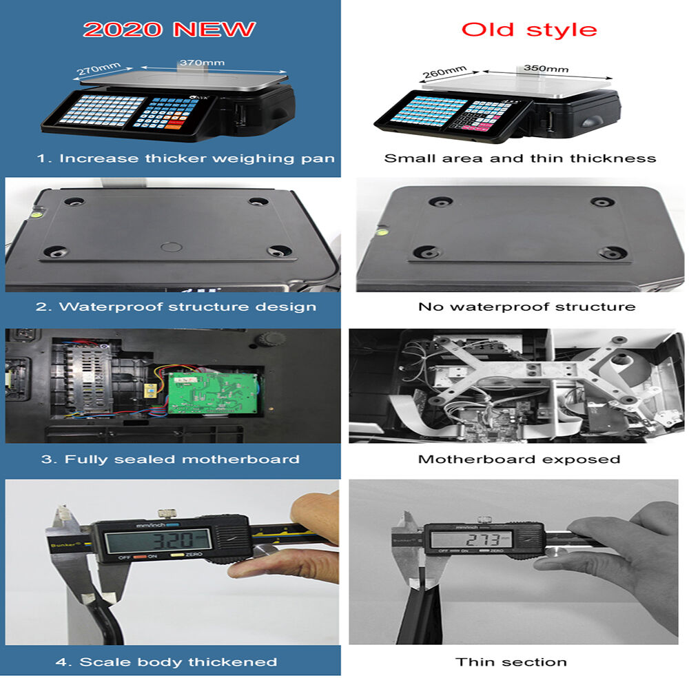 High Accuracy 30kg Supermarket Weighing Scale 15kg Double Screen Label ...