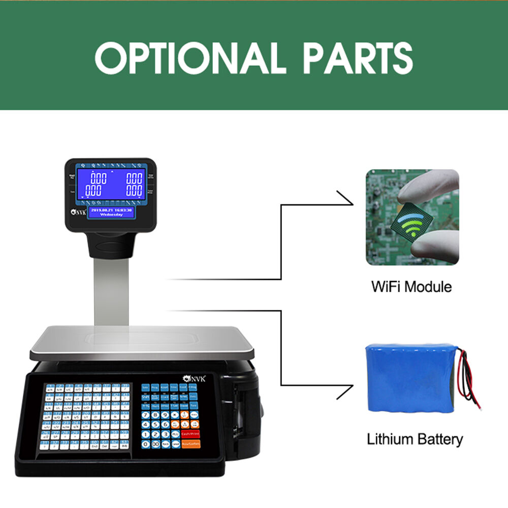 High Accuracy 30kg Supermarket Weighing Scale 15kg Double Screen Label ...