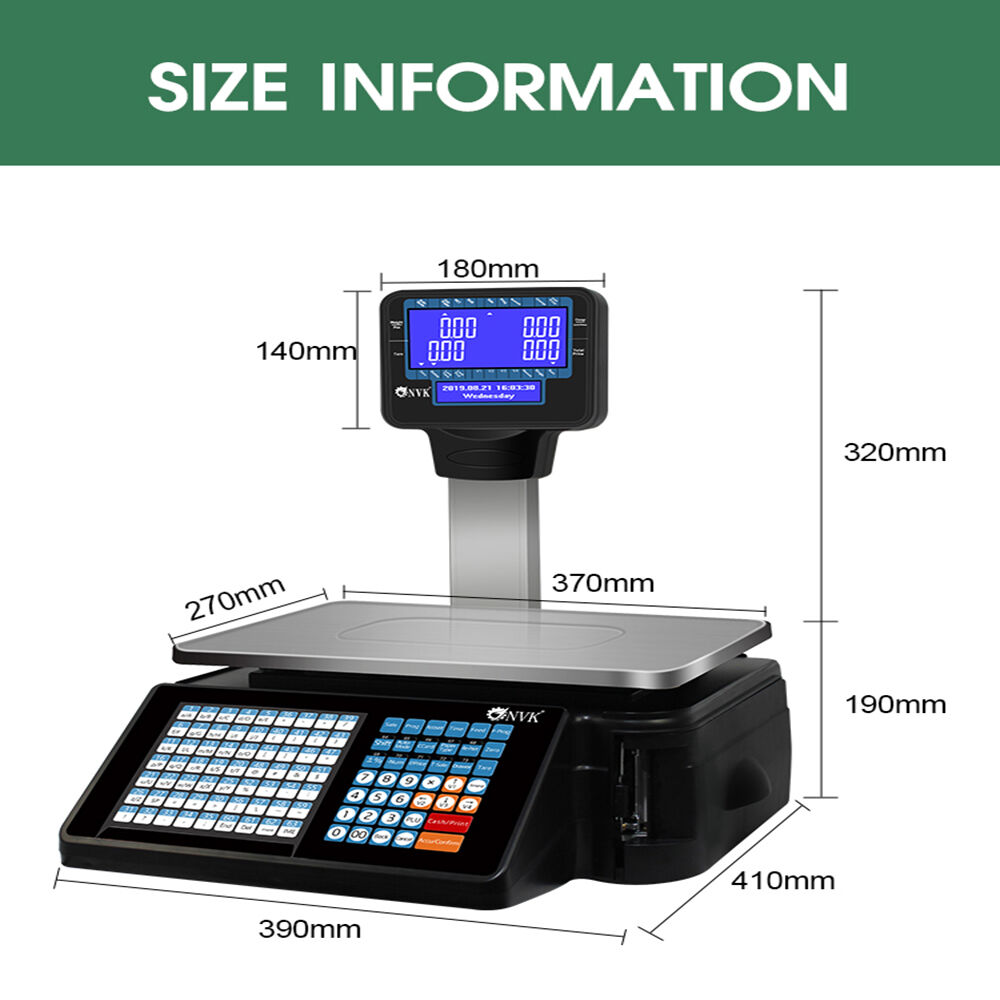 High Accuracy 30kg Supermarket Weighing Scale 15kg Double Screen Label ...