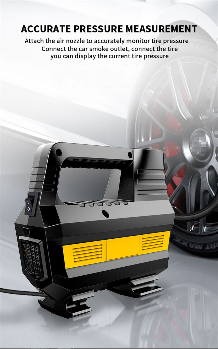 120w Digital Portable Led Lighting Tyre Inflator Car Tire Air Inflator ...