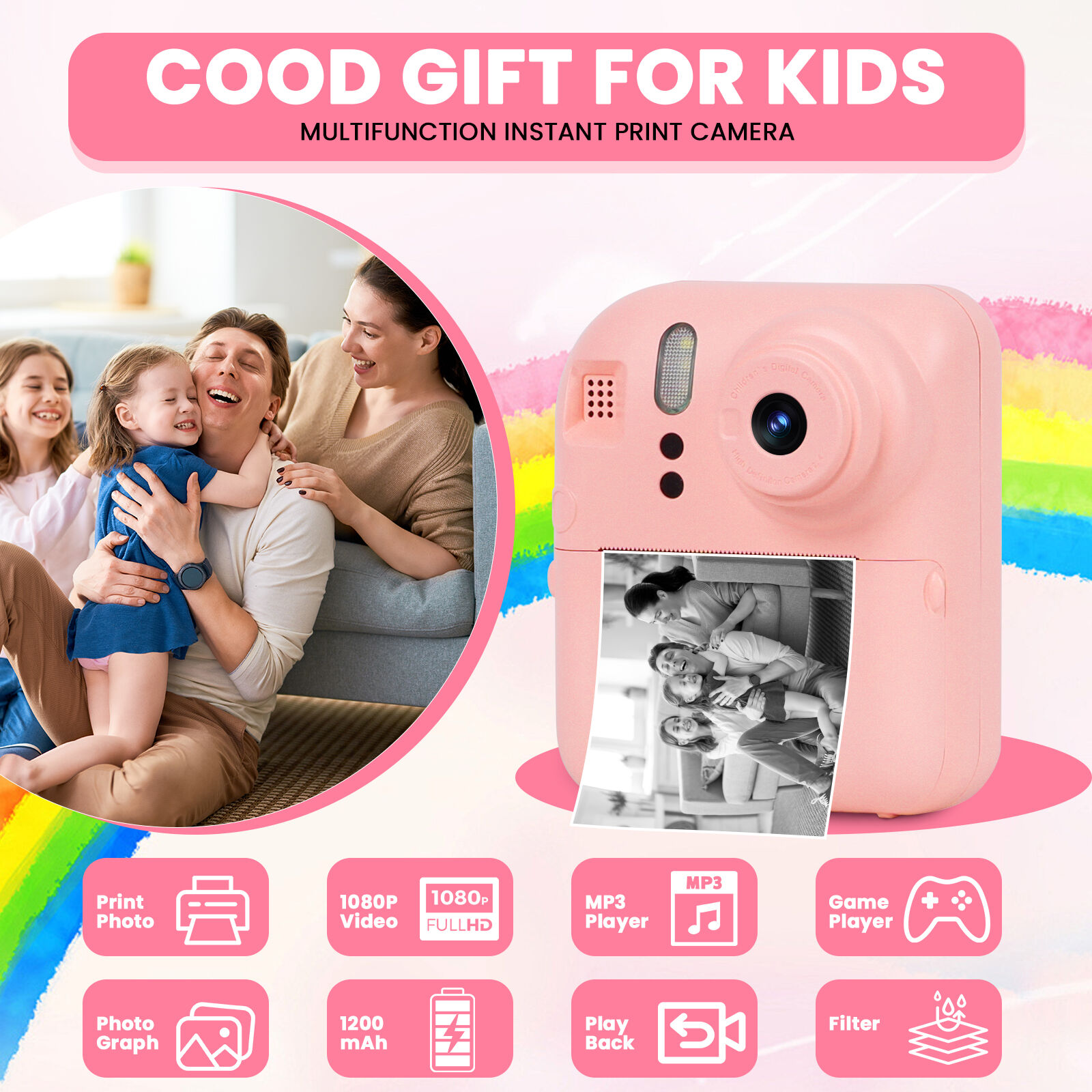 Buy China Wholesale Flash Led Dual Camera Toys Instant Print Camera For ...