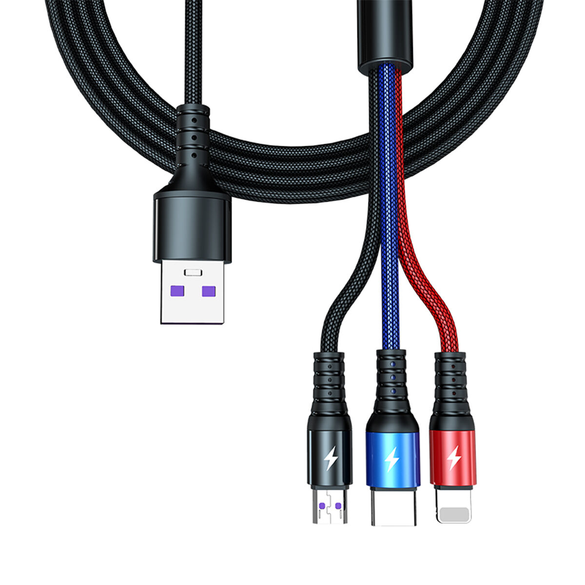 5a 3 In 1 Usb Cable,multi Usb Charging Cable Output Cable Quick Charger ...