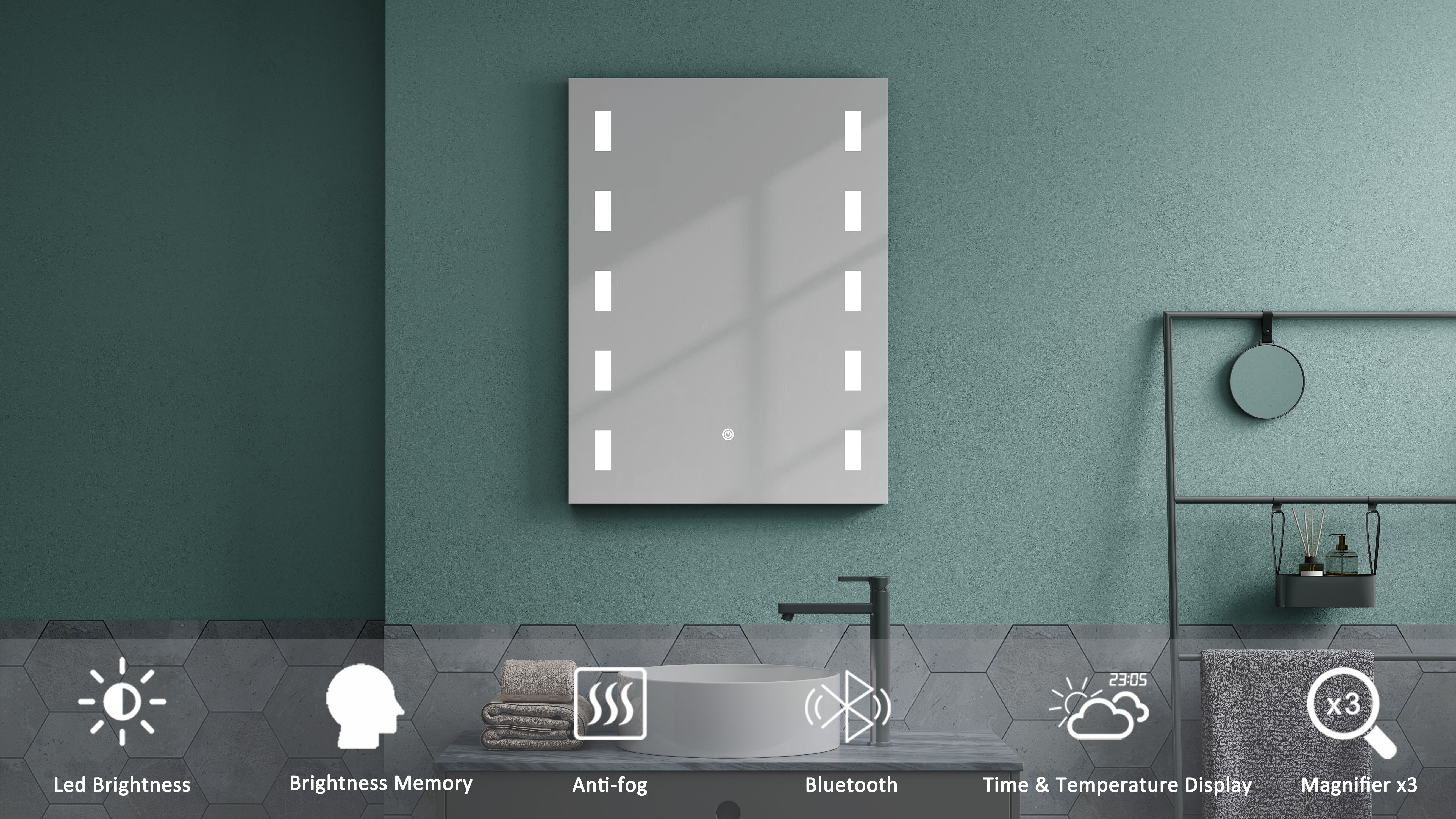 Manufacturer Odm&oem Frameless Backlit Rectangular Led Mirror Rhein For ...