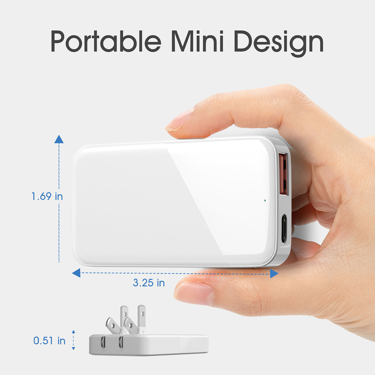 Ultra Slim Multi-port 20w Usb C Power Adapter/fast Charger For Iphone ...