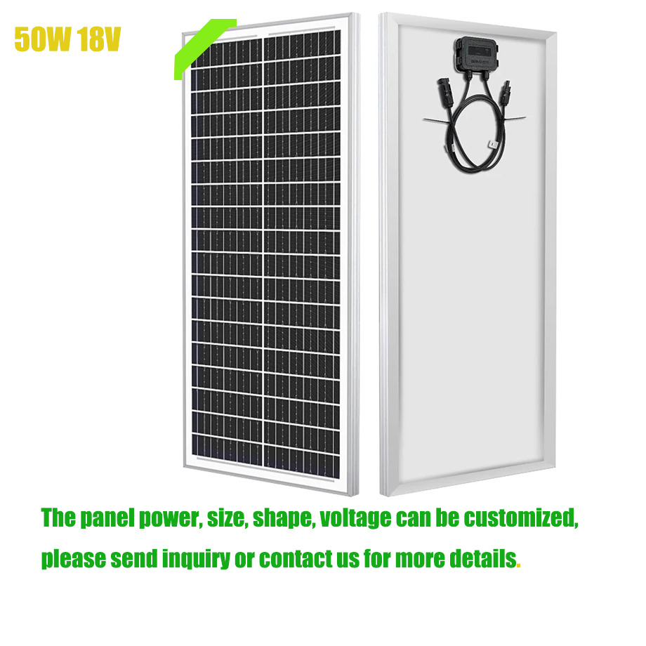 50w 18v Portable Solar Panel For Power Generation, Roofing System ...