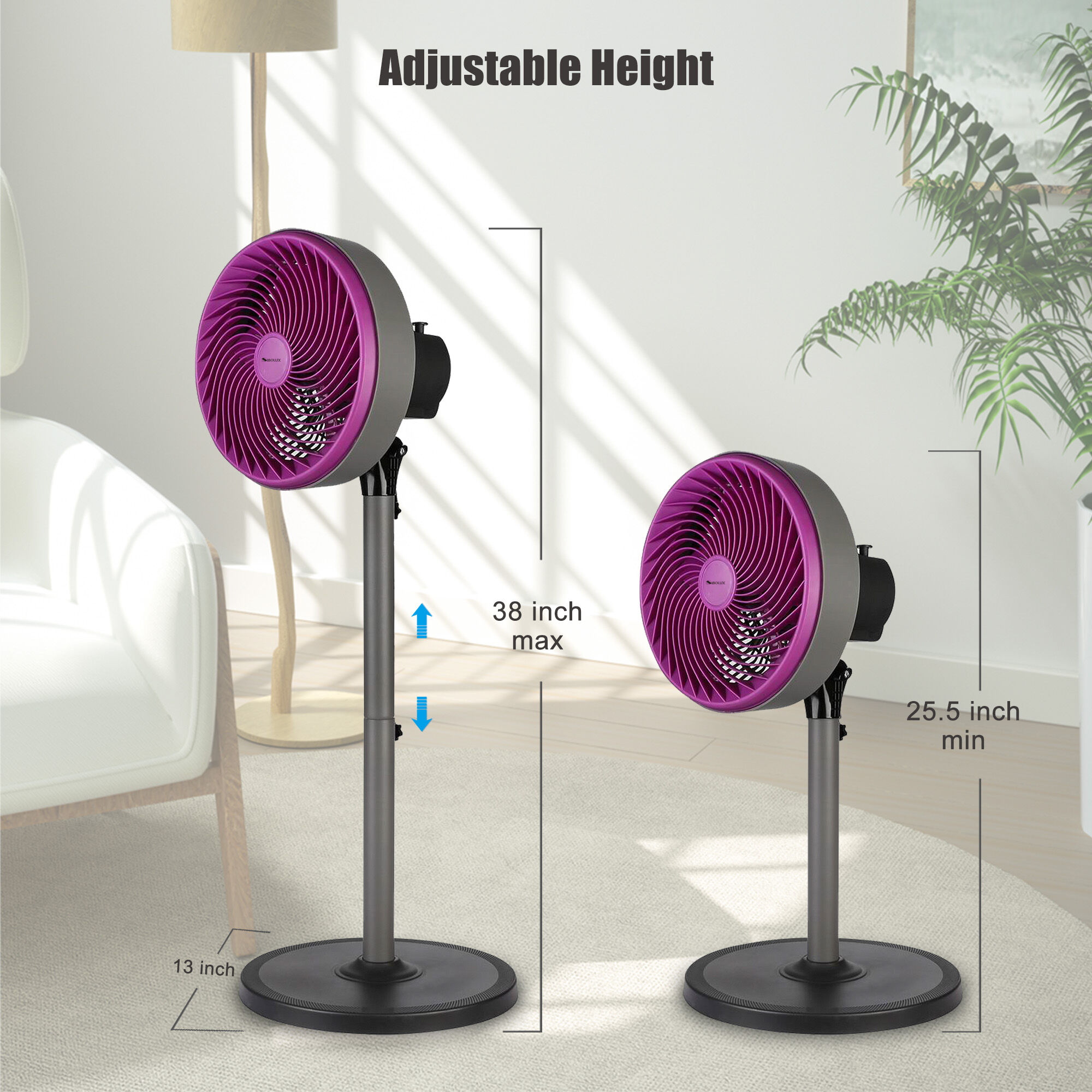 New Arrival 12 Inch Stand Fan High Speed Air Circulator Strong Power ...