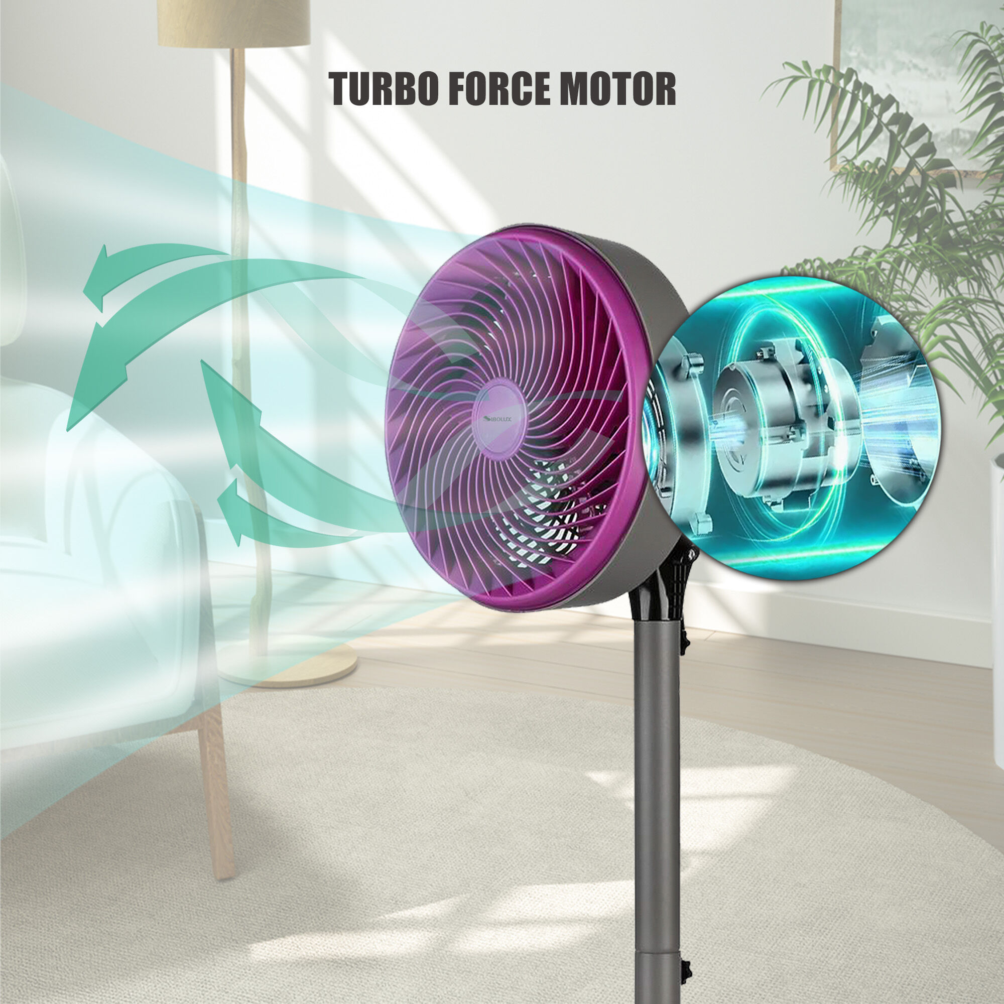 New Arrival 12 Inch Stand Fan High Speed Air Circulator Strong Power ...
