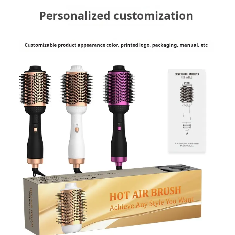 White Gold Hot Air Comb With Ionic Technology - Ceramic Bristles For ...