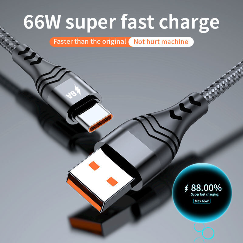 66w 6a Type-c Usb Cable,ultra Fast 6a Fast Charging Cable Usb C-type ...