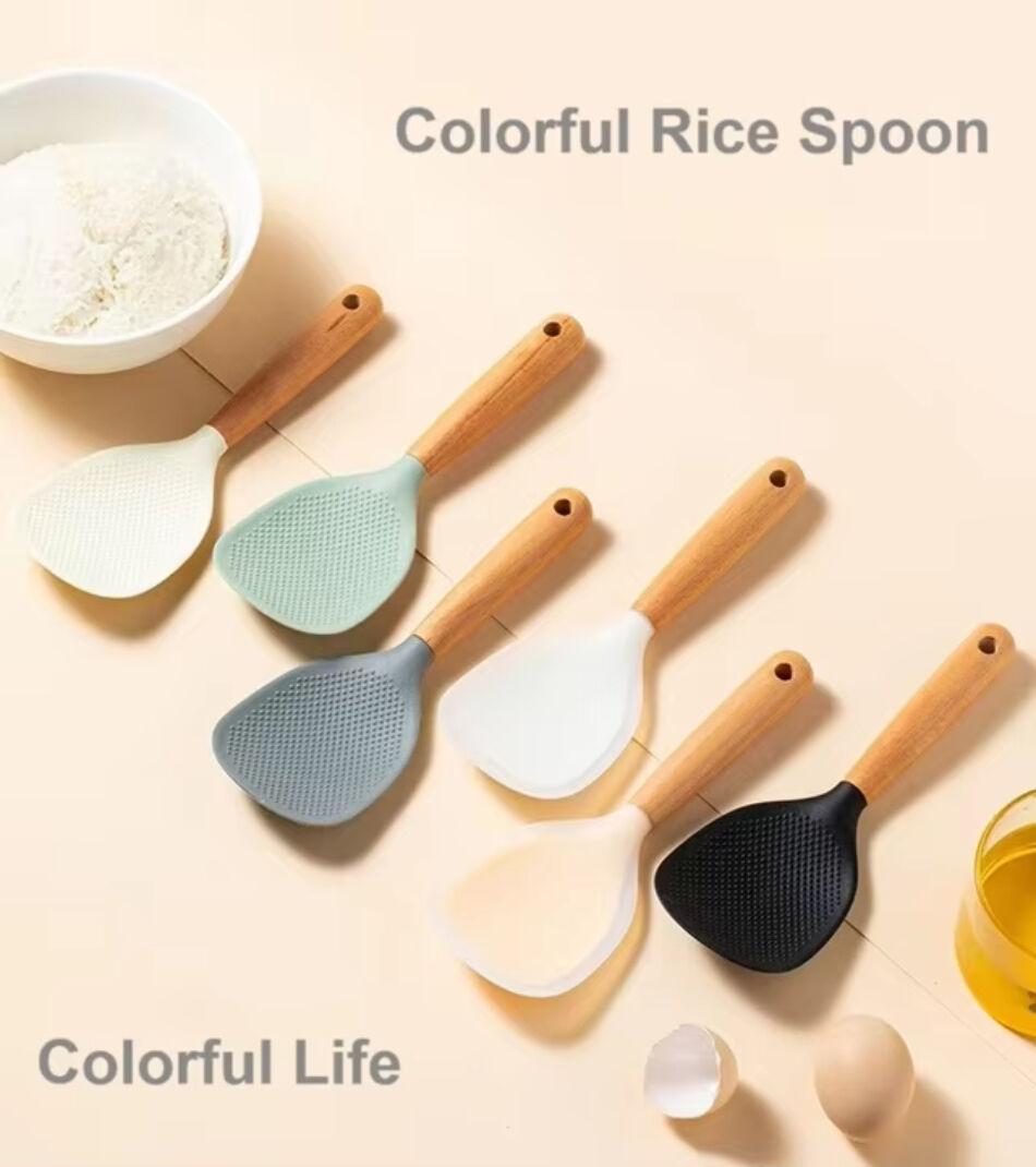 Silicone Rice Spoon Kitchen Ladle Non-stick Saucepan Rice Cooker Scoop ...