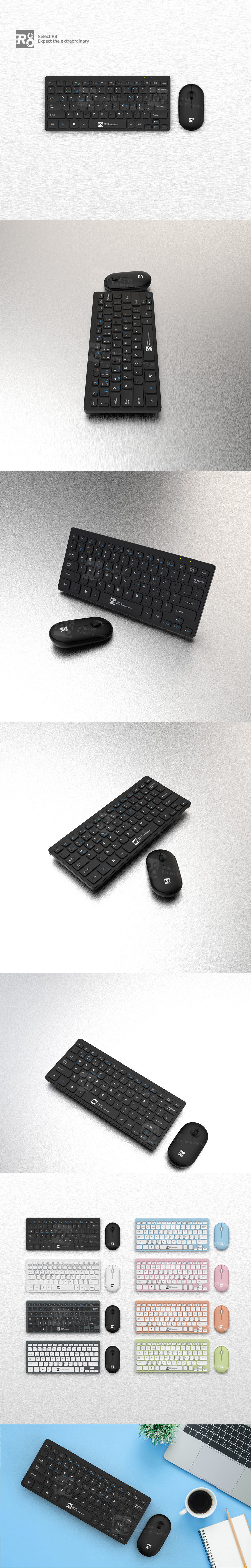 Wireless Keyboard And Mouse Combo, R8 2.4g Ergonomic Wireless Computer ...