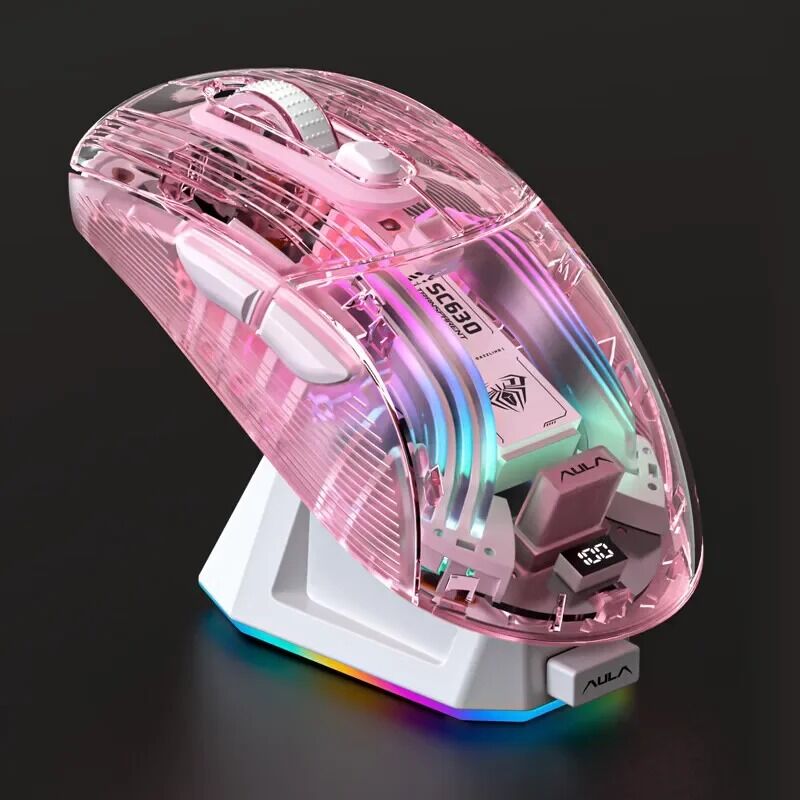 Aula Wireless Gaming Mouse 3 Mode Connect Bluetooth Mice Rgb Light With ...