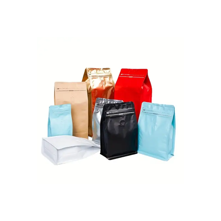 Food Grade Flat Bottom Nuts Storage Colorful Coffee Tea Packaging Bag ...