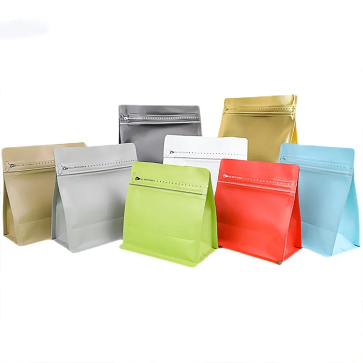 Food Grade Flat Bottom Nuts Storage Colorful Coffee Tea Packaging Bag ...