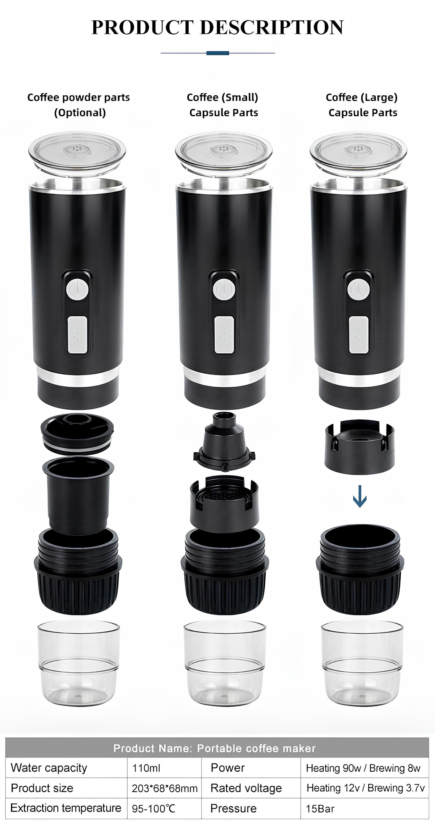 Portable Fully Automatic Espresso Capsule Coffee Machine For Outdoor ...
