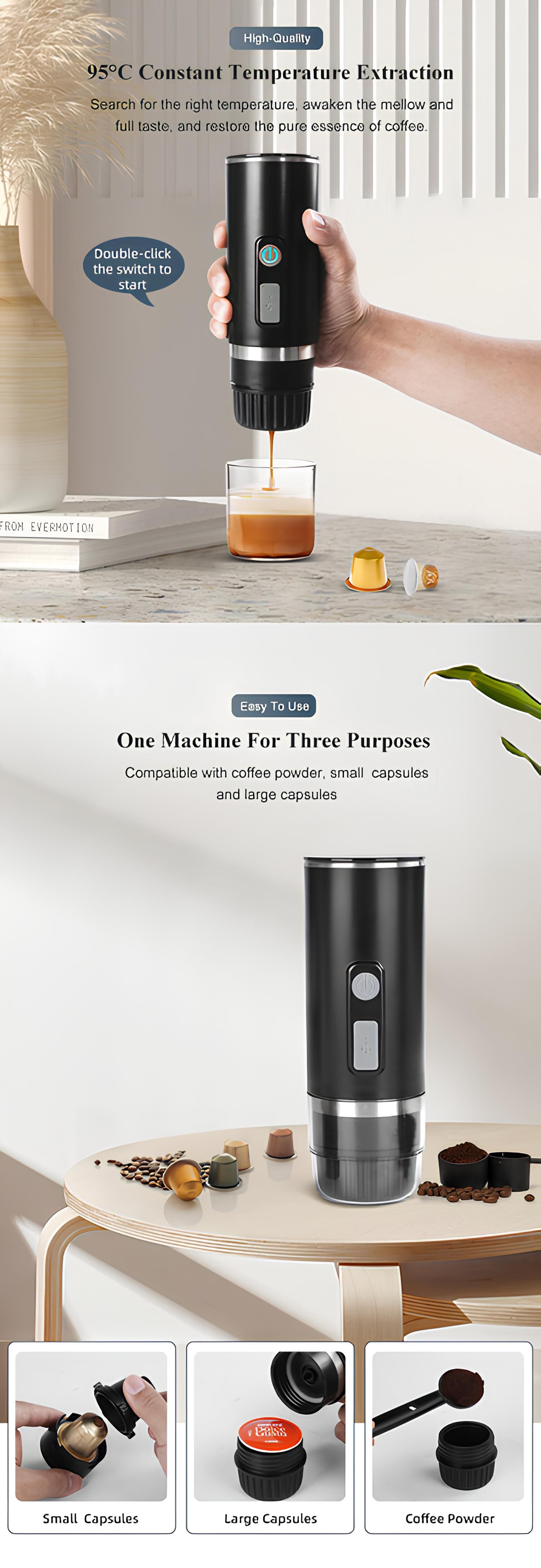 Portable Fully Automatic Espresso Capsule Coffee Machine For Outdoor ...