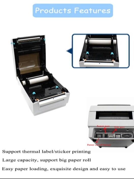 110mm Wireless Thermal Shipping Label Waybill Printer 4 Inch Sticker ...