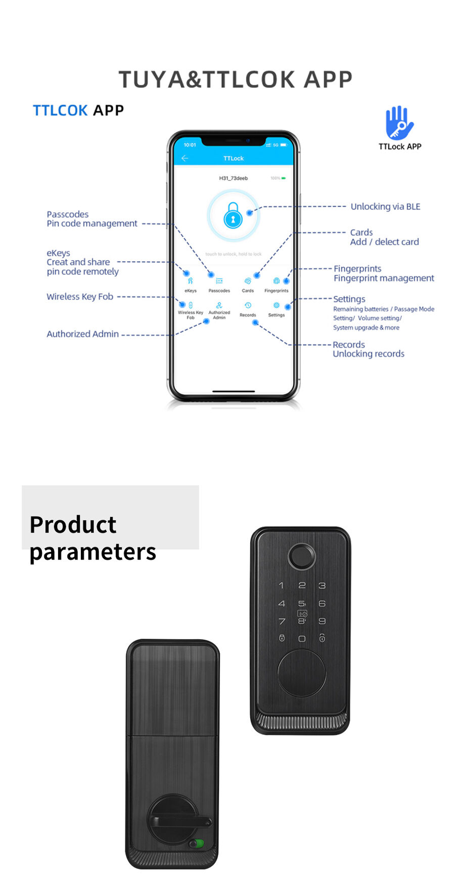 Buy China Wholesale Security Single Latch Smart Door Lock Biometric Intelligent Ttlock ...
