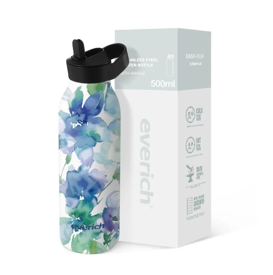 Everich Patent Leak Proof Vacuum Insulated 18/8 304 Stainless Steel Sports Water Bottle With ...