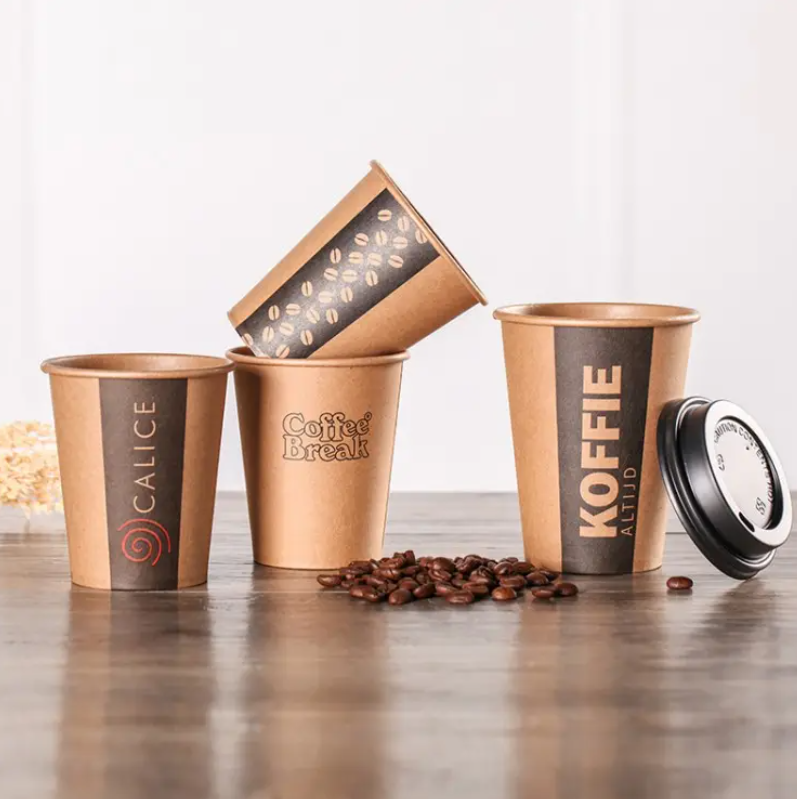 Custom Logo Disposable 4oz 7oz 8oz 12oz 16oz Single Wall Paper Coffee ...