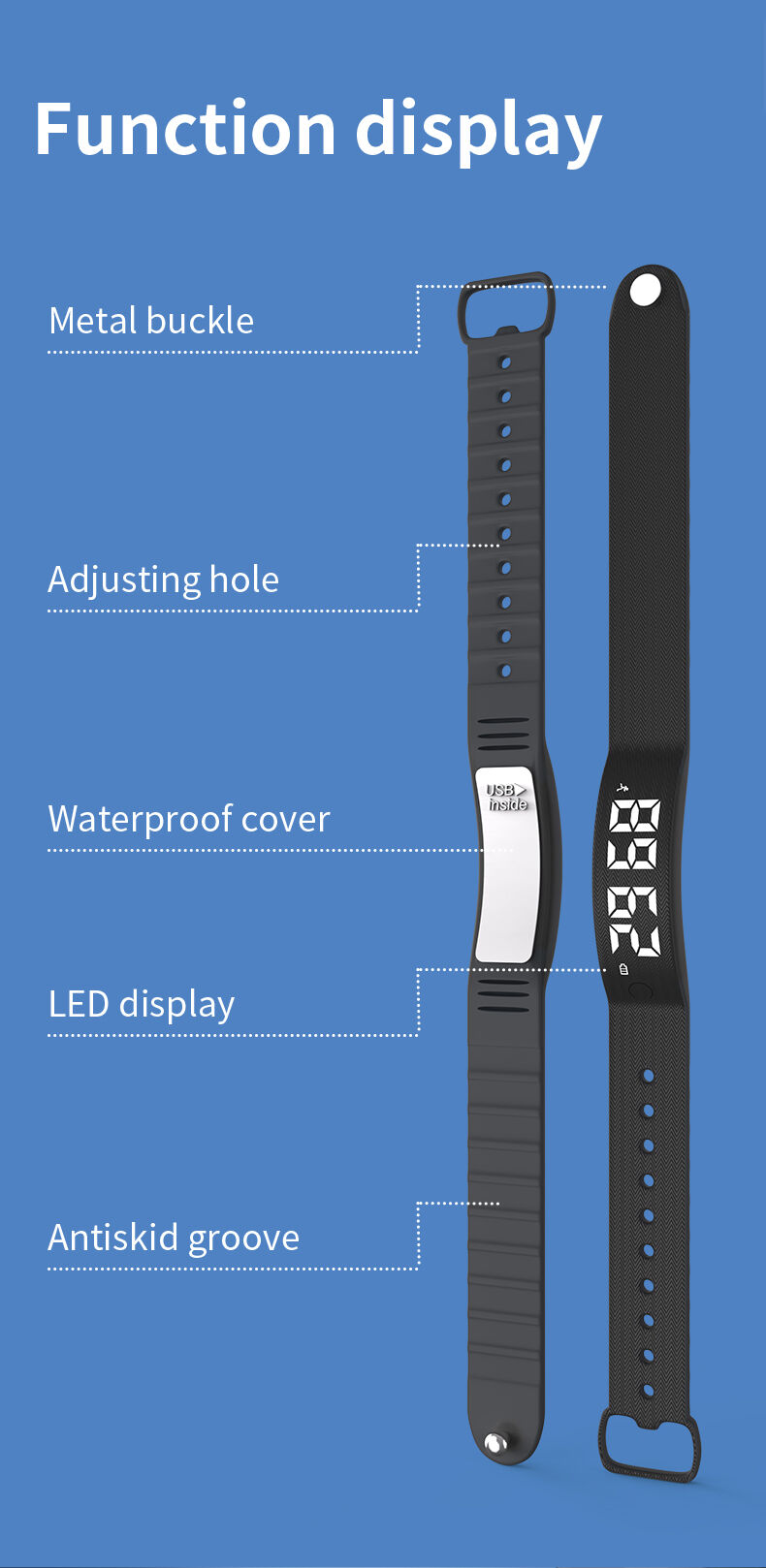 Pedometer Countdown Vibrate Reminder Eco-friendly Silicone Smart ...