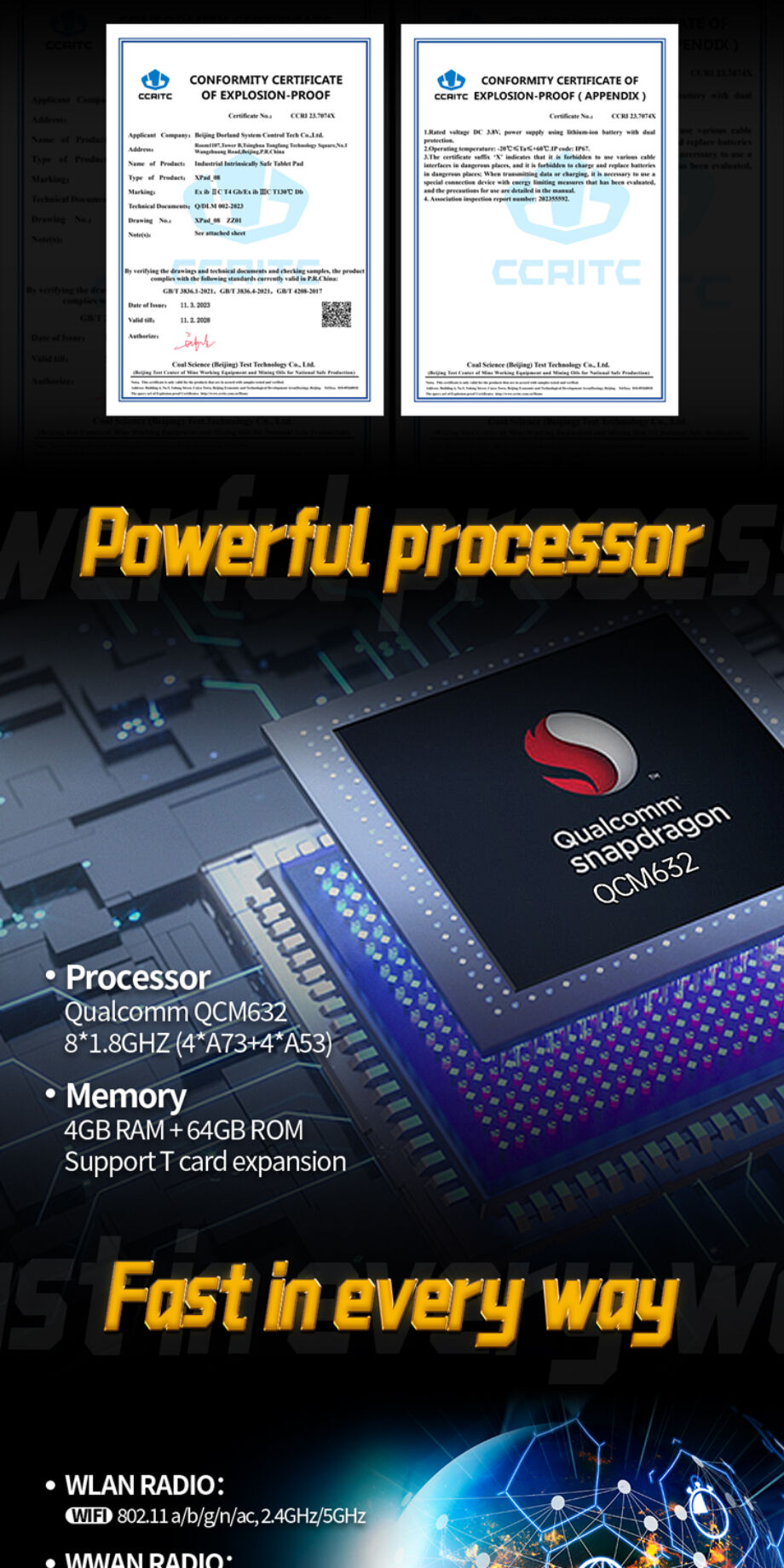 Intrinsically Safe Industrial Explosion-proof Pad Xpad_08 4g - Expore ...