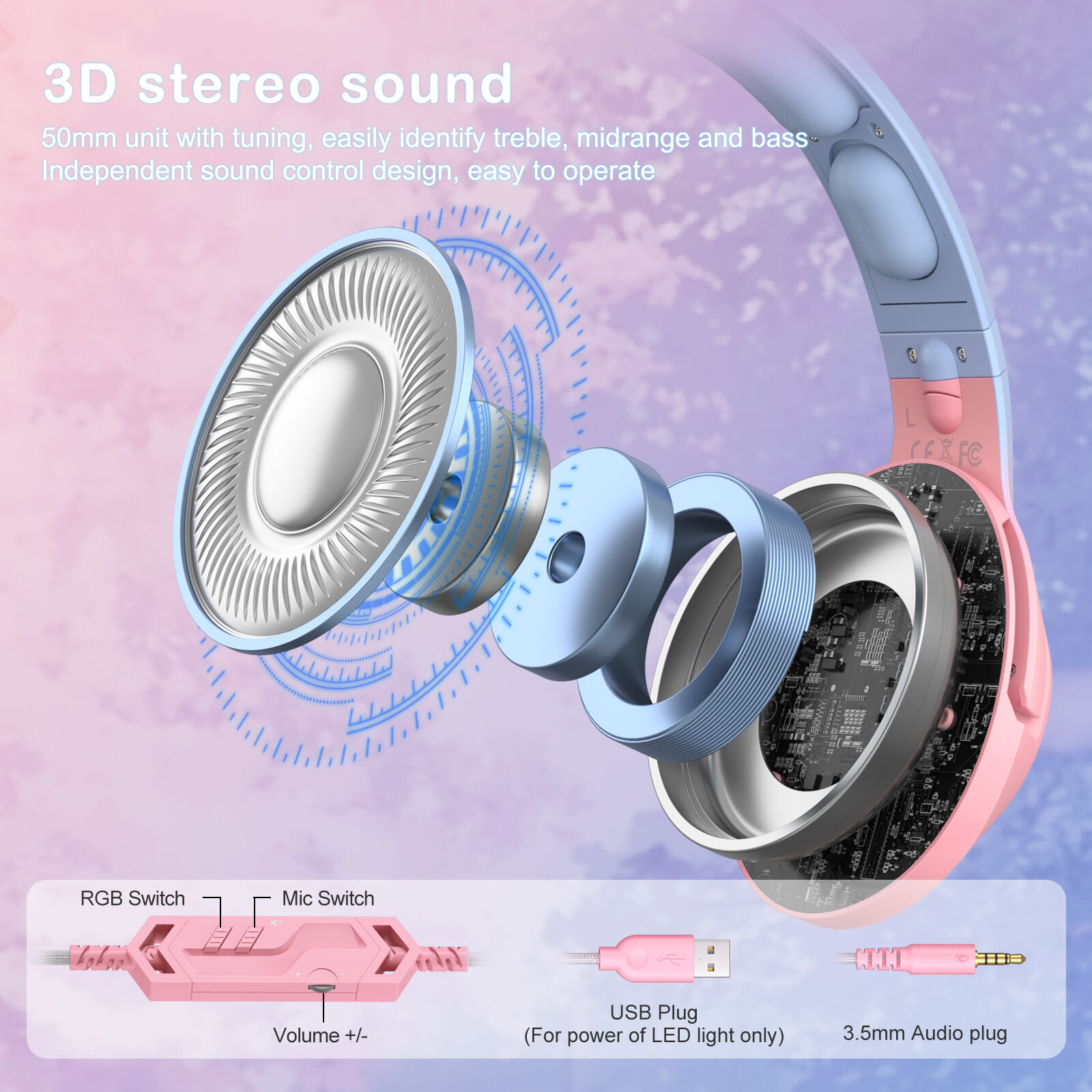 Onikuma Gt826 Top Tri-mode Metal Gaming Headset With Crystal Clear Mic ...