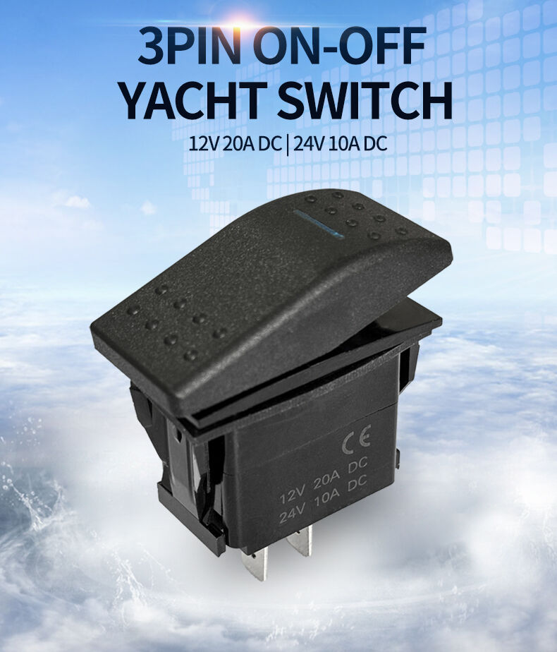 Lanz 12v 20 Amp Waterproof On/off Switch Boat Marine Spst 3p Rocker ...