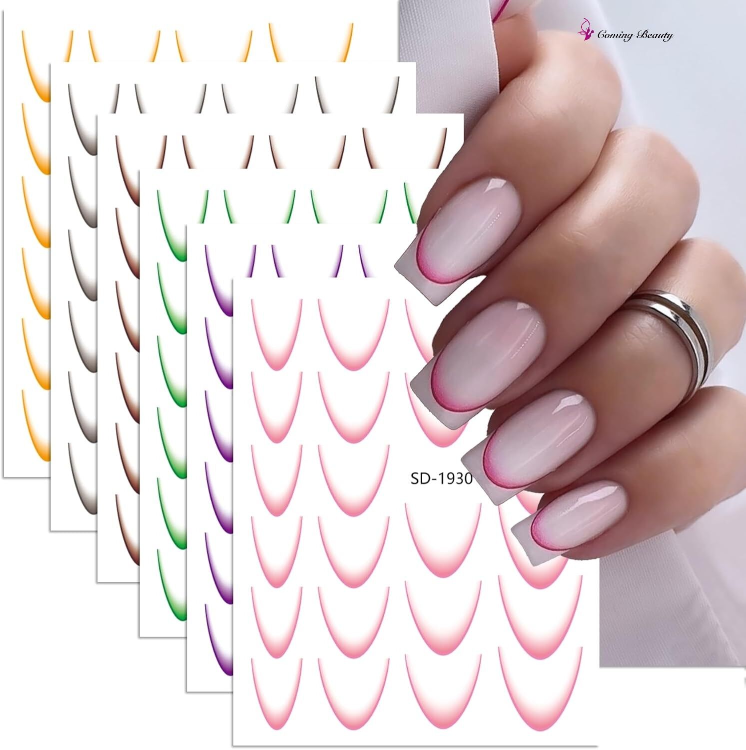 Bulk Buy China Wholesale French Tip Nail Stickers 3d French Nails ...